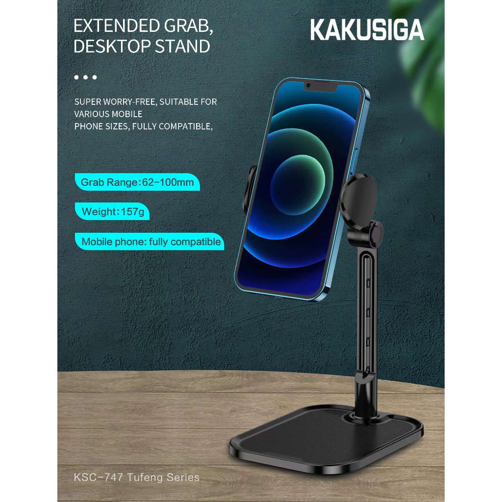 KAKUSIGA KSC-747 Foldable Desktop Stand Adjustable Mobile Phone Tablet ...
