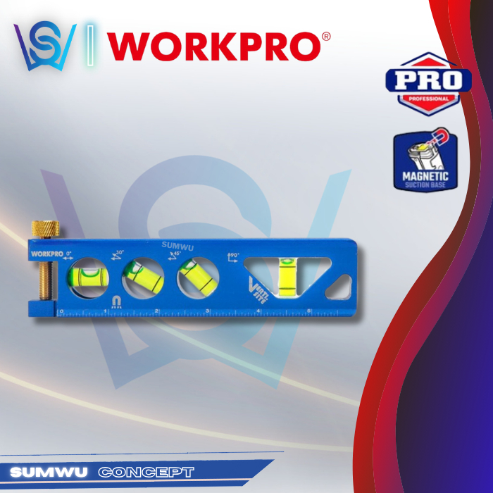 WORKPRO Magnetic Torpedo Level WP262025 Ruler Spirit Water Magnetic ...