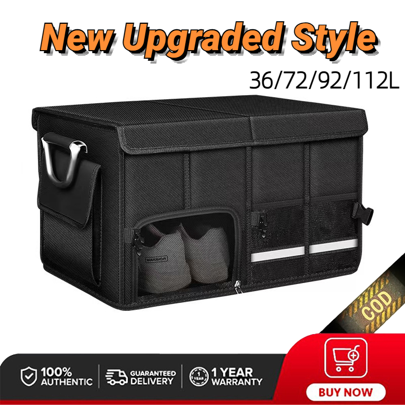 【SPOT】Car Boot Organiser 36/72/92/112L Foldable Storage Box 1680D ...