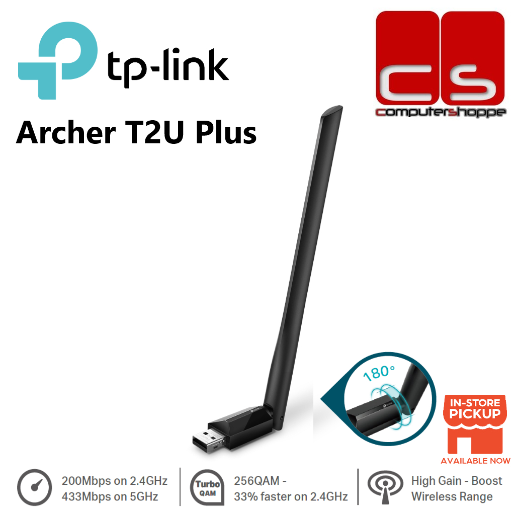 TP-Link Archer T2U Plus AC600 High Gain Wireless Dual Band USB Adapter ...