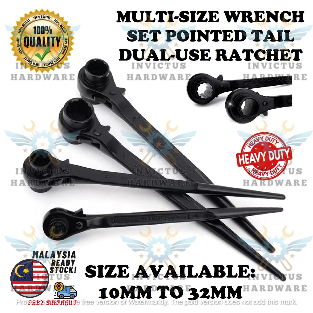 Multi size Wrench Set Pointed Tail Dual-use double Ratchet Quick Plum ...