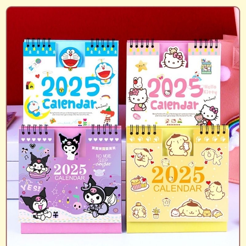 2025Year kuromi Melody Snoopy Table Calendar Desktop Flip Calendar ...