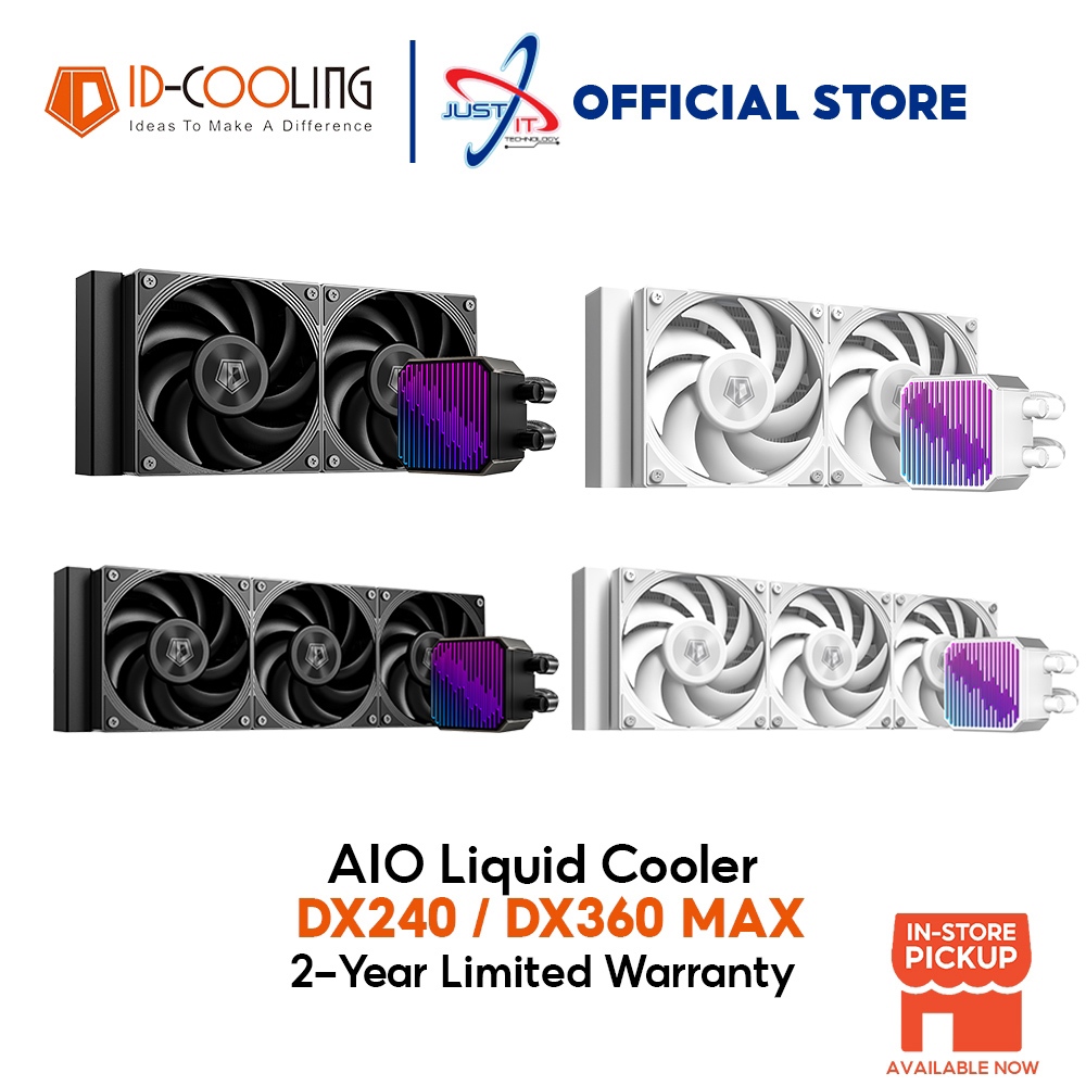 ID-COOLING DX240 MAX / DX360 MAX AIO LIQUID COOLER - BLACK / WHITE ...