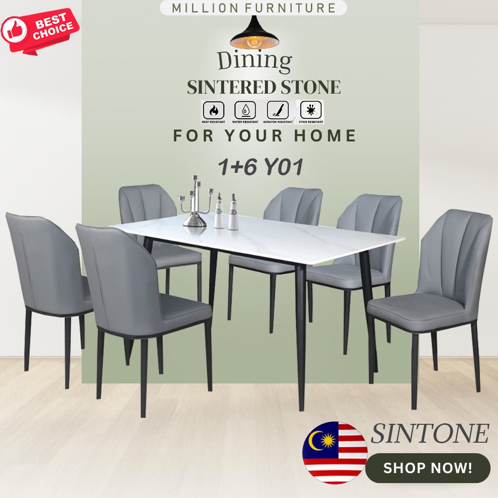Million Furniture- SINTONE ceramic dining table / Dining Set/ meja ...