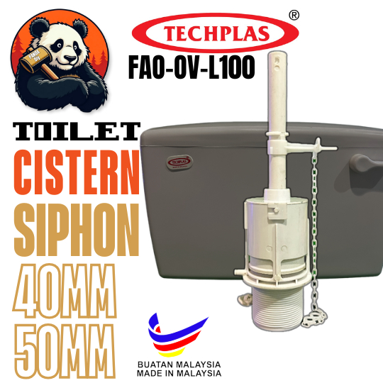 🐼 [LOCAL]【OV-L100】TECHPLAS™ 40mm/50mm S/Flush Lever Lift up Outlet Valve Handle Flushing Cistern ...