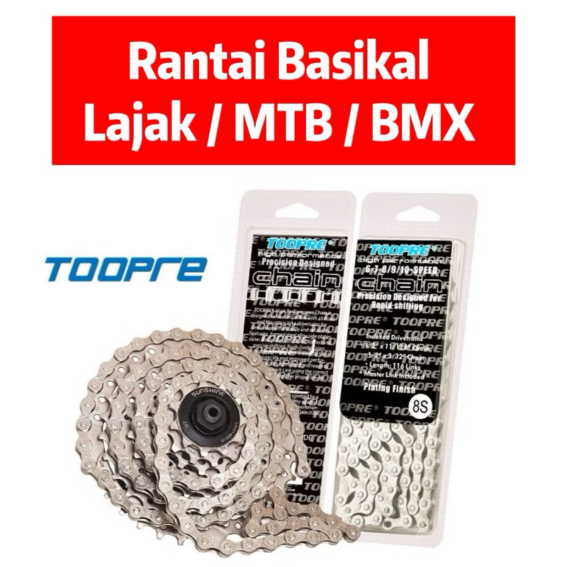 Toopre MTB Chain 8/9/10 speed Rantai Basikal Chrome Chain Gold Chain ...