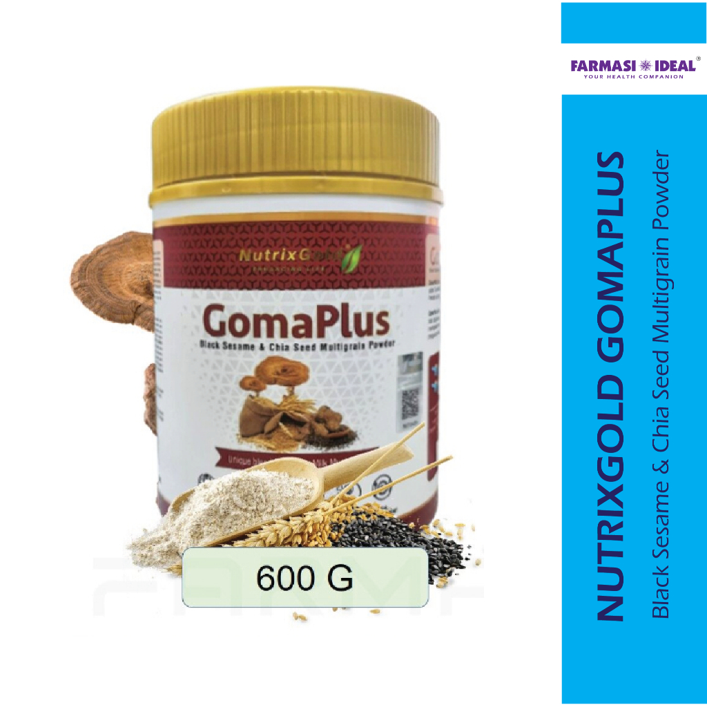 NUTRIXGOLD GOMAPLUS, 600g - Black Sesame & Chia Seed Multigrain Powder ...