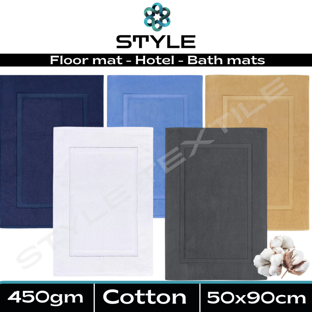 Hotel Floor Mat Bathroom Carpet 100% Pure Cotton Bath Mat Soft 50cm ...