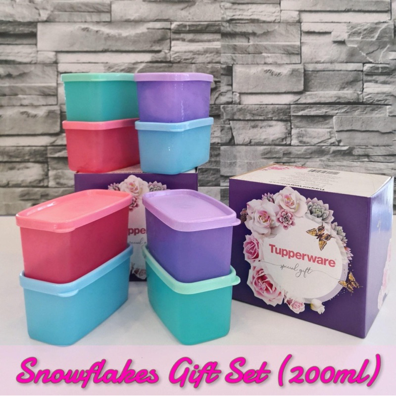 Tupperware Snowflakes Gift Set Rectangular Container 8 units 200ml with ...