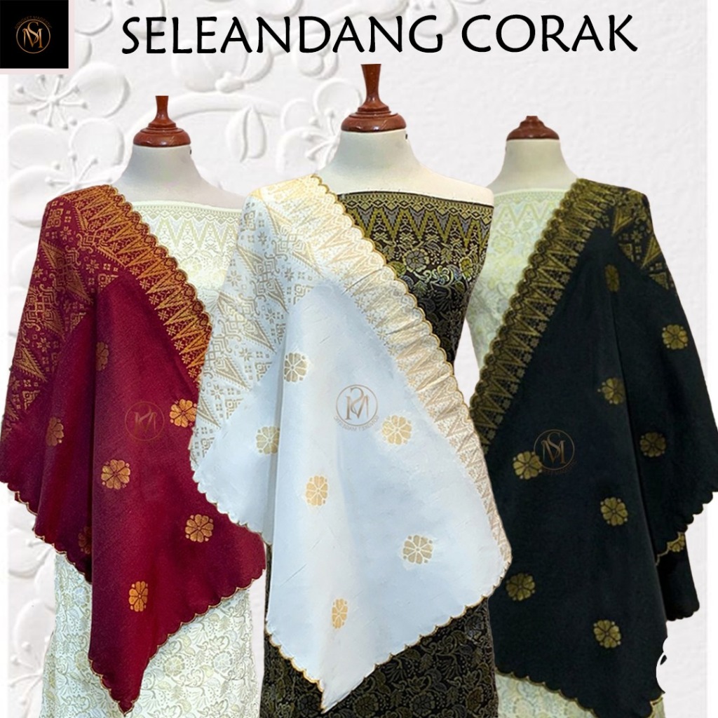 SELENDANG BERCORAK | BUNGA TABUR | SONGKET TENUN 100% COTTON | BAJU ...