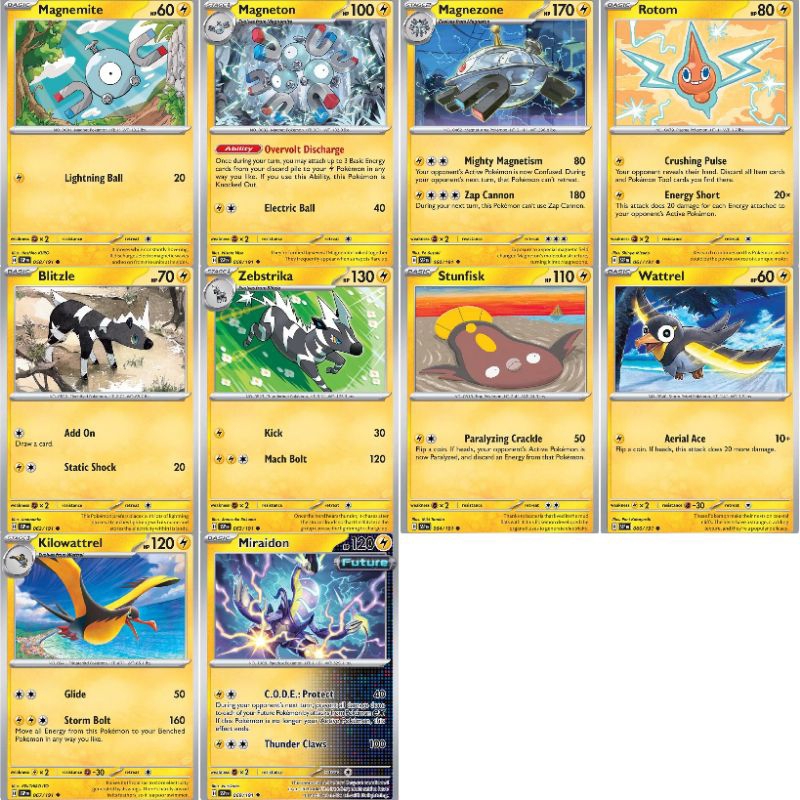 POKÉMON PTCG SV08 Surging Sparks Lightning C,UC cards 058 059 060 061 062 063 064 066 067 069/ ...