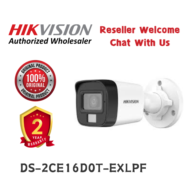 Hikvision 2MP Smart Hybrid Light Fixed Mini Bullet Camera DS-2CE16D0T-EXLPF | Shopee Malaysia