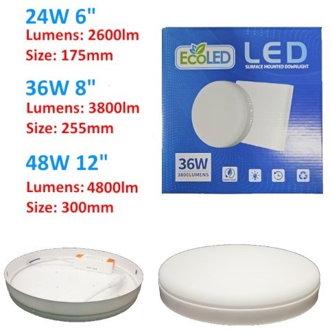 LED SURFACE DOWNLIGHT CURVED DESIGN PEARL 24W 36W 48W MOUNTED CEILING ...