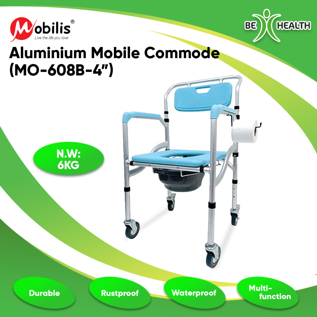 Mobilis Aluminium Mobile Commode Chair / Kerusi Commode Mudah Alih ...