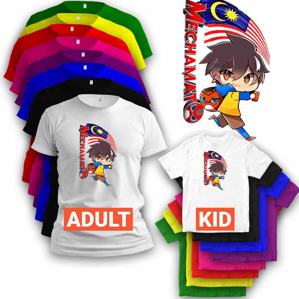 Mechamato Boboiboy Tshirt Malaysia Merdeka Baju Boy Kid Kemeja Cotton ...