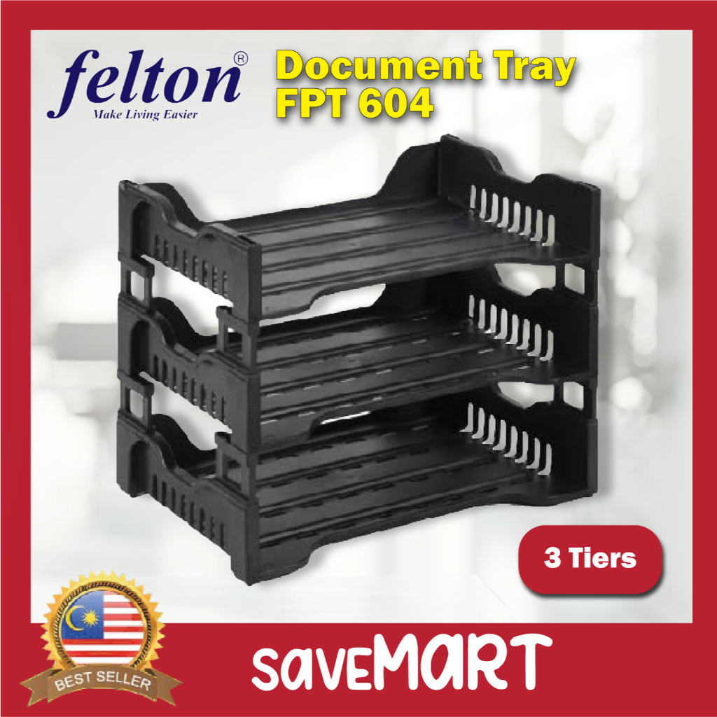 FELTON 3 Tiers Document Tray FPT 604 for Home / Office Organizer/Rak ...