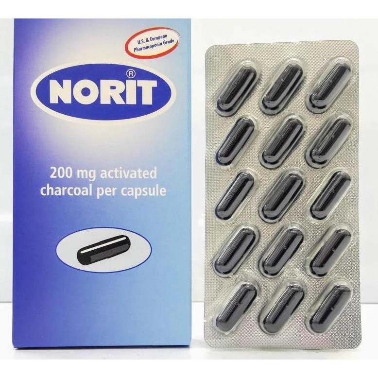 Norit 200mg Activated Charcoal (carbon) Capsule 15s (1 strip) | Shopee ...