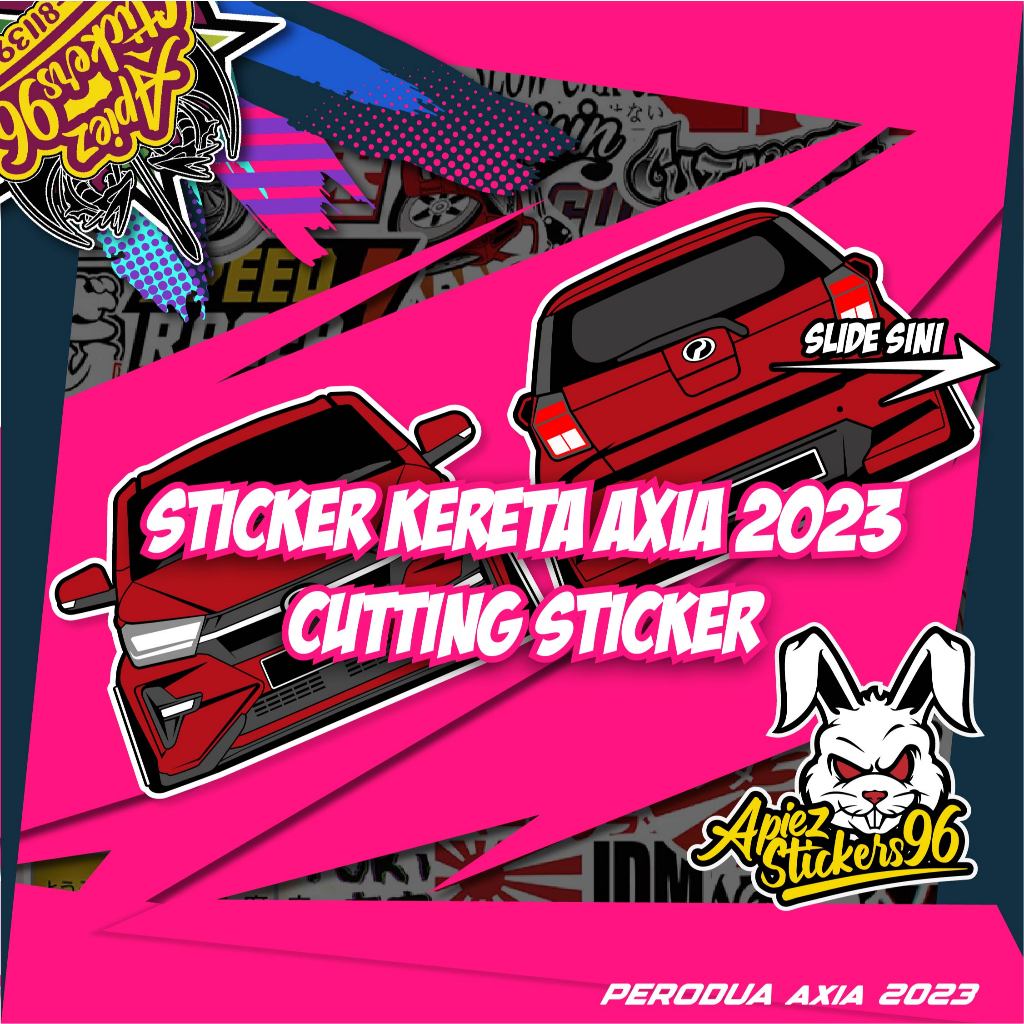 Sticker axia new 2023 belakang jenis tampal luar | Shopee Malaysia