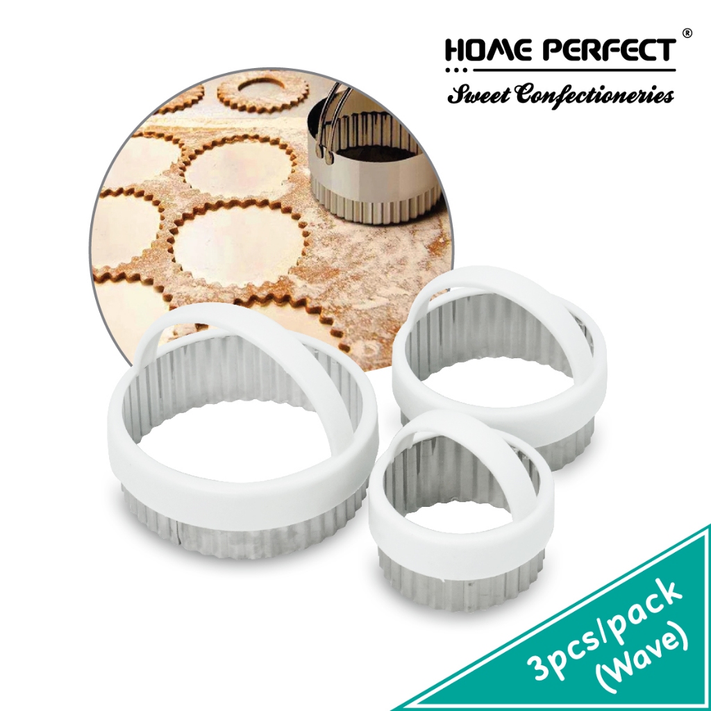 HOME PERFECT 3Pcs/Pack S/S Stackable Round/Wave Flated Edge Cookies ...