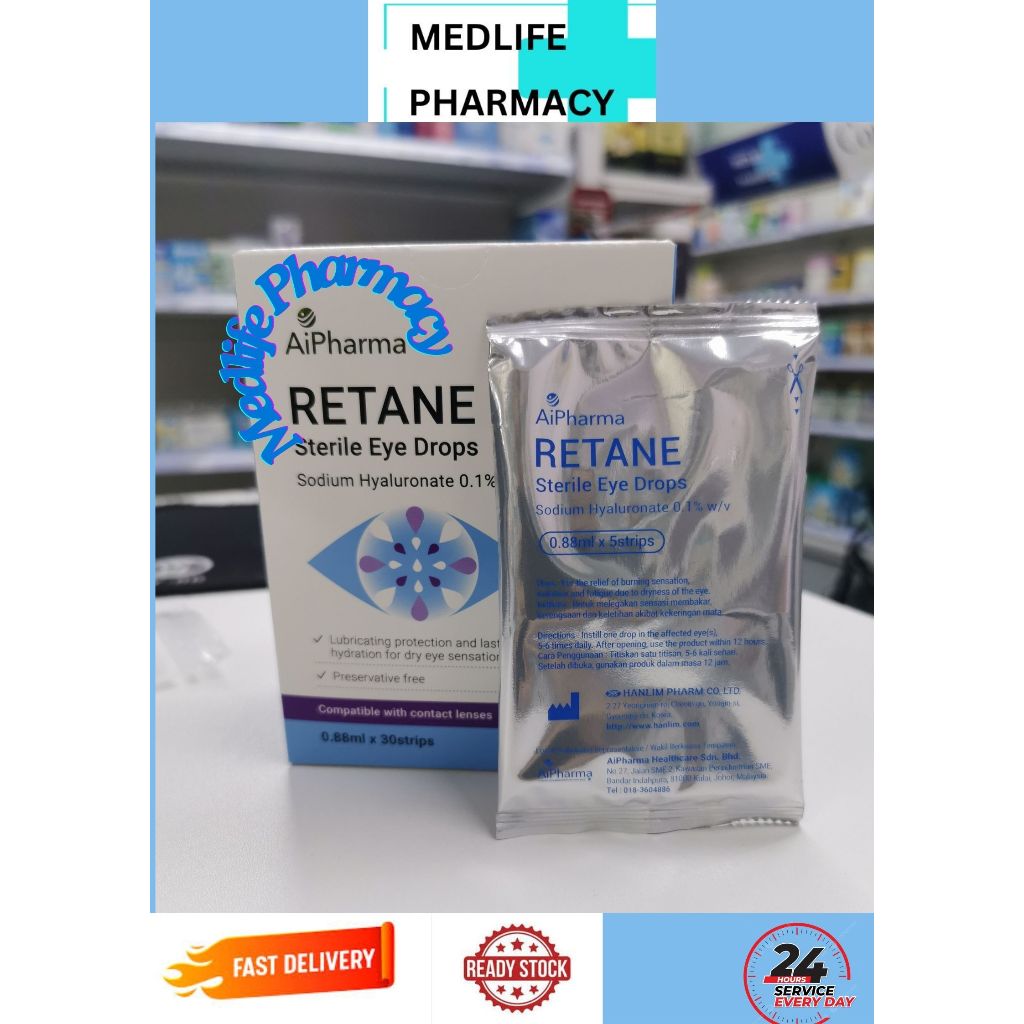 Retane Sterile Eye Drops 0.88ml x 30 strips | Shopee Malaysia
