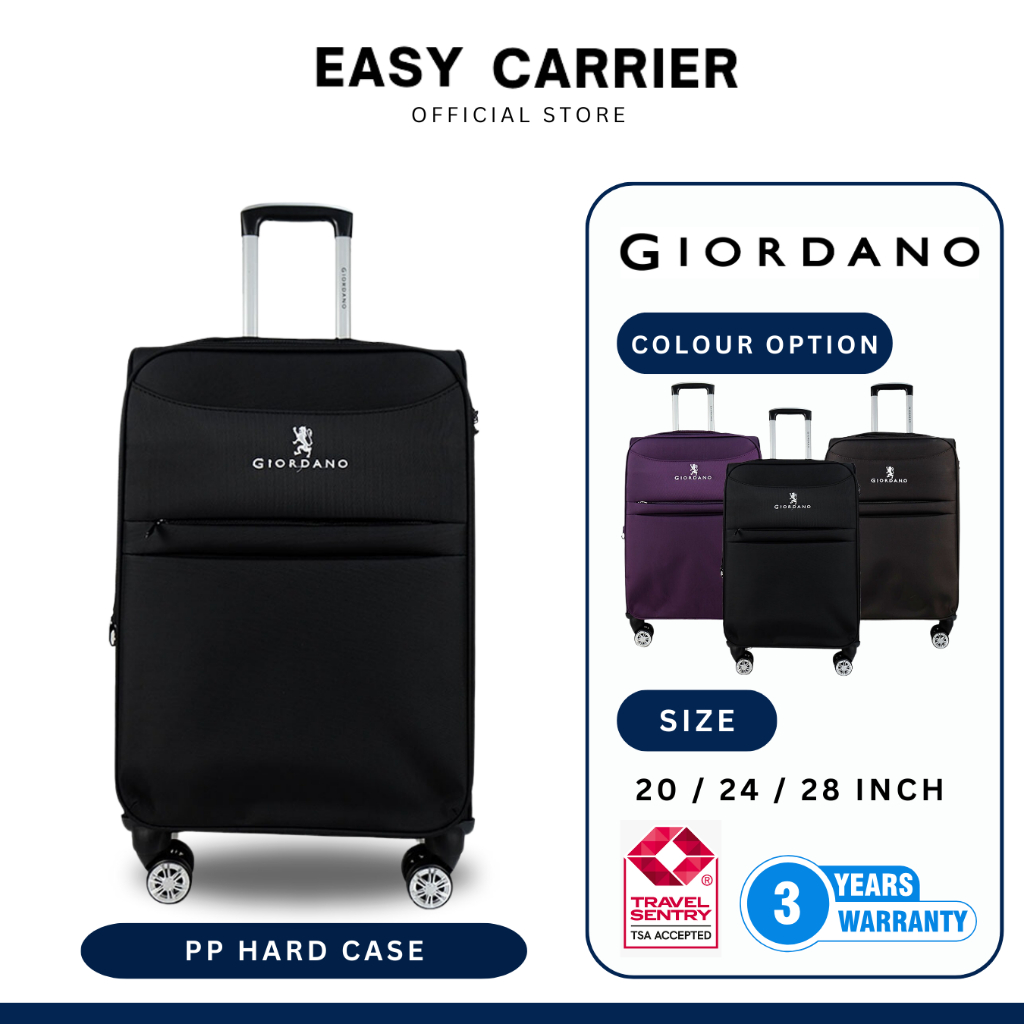 GIORDANO 20"/24"/28" LIGHTWEIGHT EVA SOFT CASE CLASSIC DESIGN LUGGAGE ...