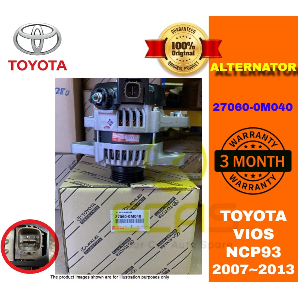 100% ORIGINAL TOYOTA VIOS NCP93 ALTERNATOR Toyota Vios NCP93 2007~2013 ...