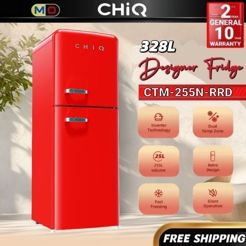 [FREE SHIPPING] CHIQ 328L Retro Design Inverter Refrigerator / Dual ...