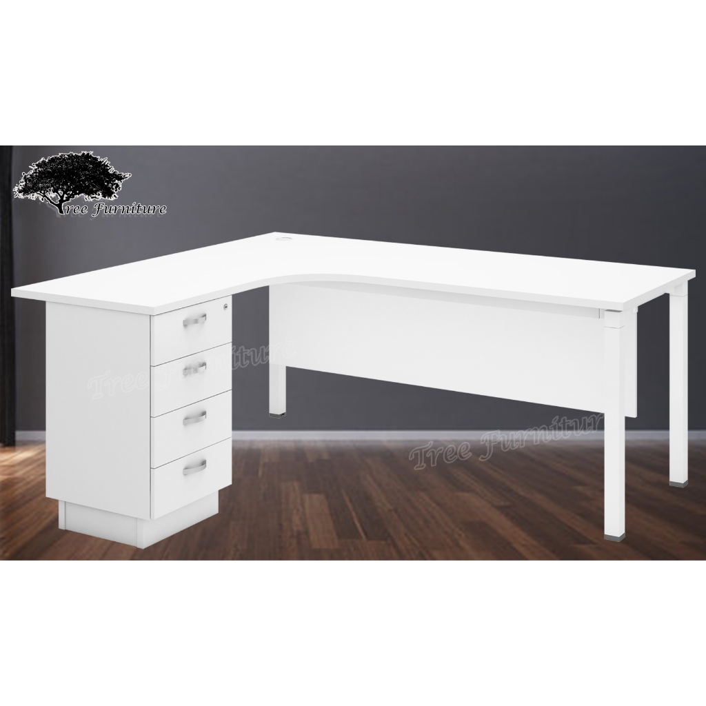 Superior Compact Table - L-Shape Office Table [Left & Right] with Fixed ...