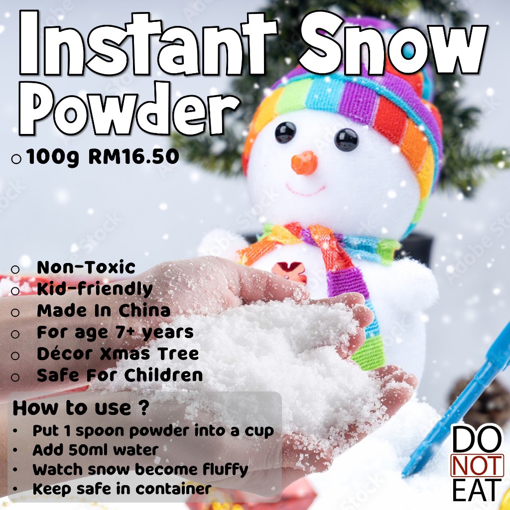 INSTANT CHINA SNOW POWDER - FAKE SNOW (MADE IN CHINA) CLOUD JELLY SLIME ...