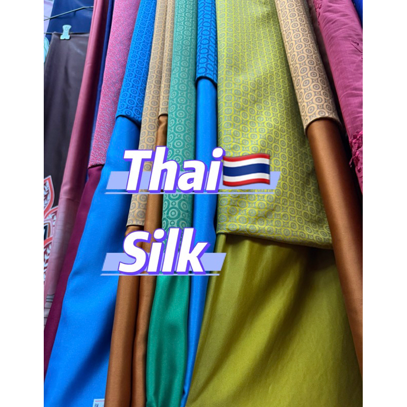 4M Thai Silk Cloth Kain Sutera Thailand Silk Kain Sutera Kain Bunga ...