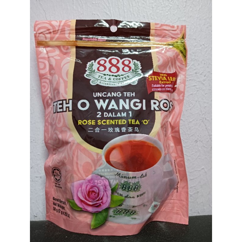 888 Uncang Teko Teh Wangi Ros 2 in 1 (2g X 25 bags) 50g | Shopee Malaysia