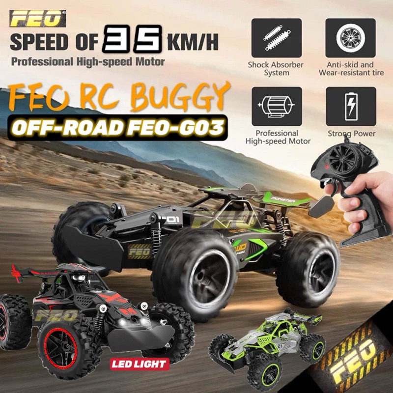 [HIGH SPEED]FEO G03 RC CAR 1:18 RC BUGGY LED Light UPGRADED 2.4G Remote ...