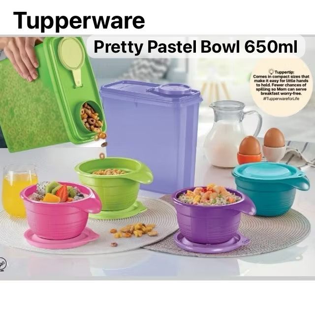 2206 Tupperware Pretty Pastel Bowl 650ml/ Bowl liquid tight & airtight ...