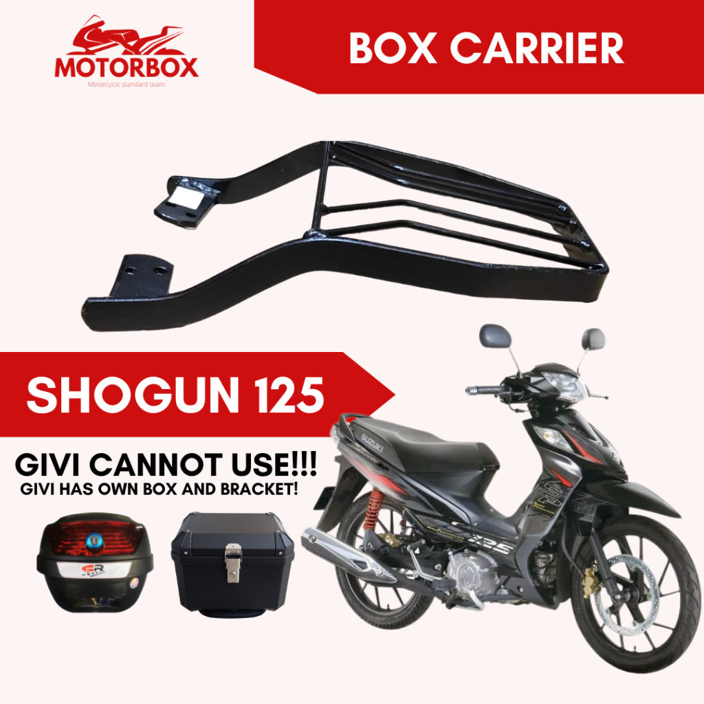 SUZUKI SHOGUN 125 REAR BOX MONORACK BOX CARRIER KAKI HEAVY DUTY PVC ...