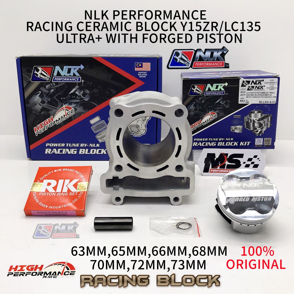 NLK Performance Super Ceramic Racing Ultra+ Block Version 1&Version 2 With Forged Piston LC135 ...