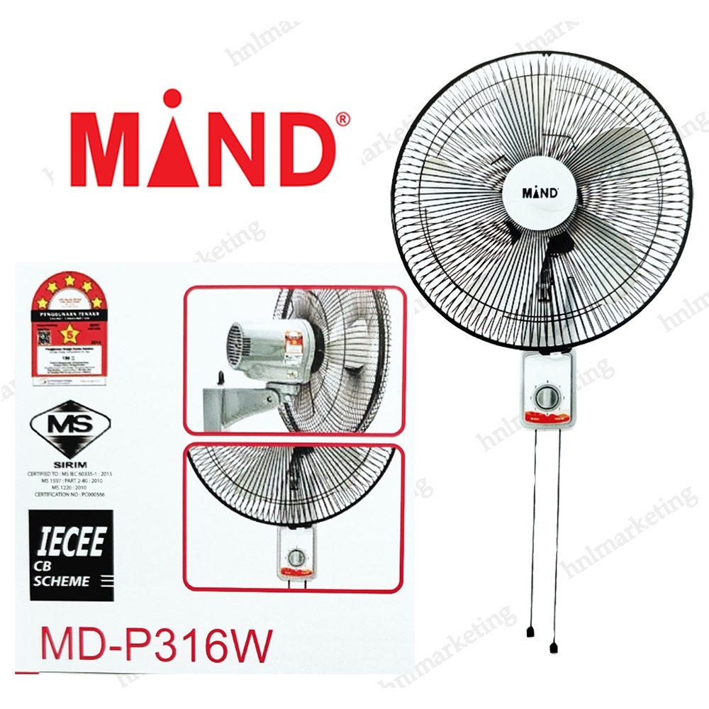 MIND 16" INCHES WALL FAN 5 BLADES DESIGN SIRIM | Shopee Malaysia