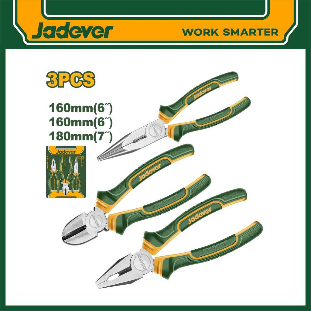 JADEVER 3Pcs pliers set JDPS0603 | Shopee Malaysia