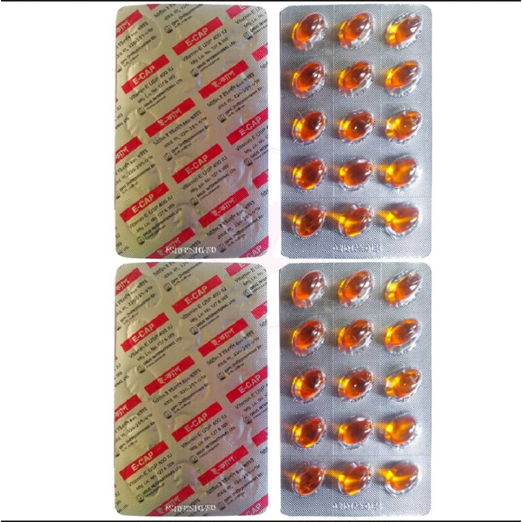 E-CAP 400 VITAMIN E USP 400 IU 4 PAPAN 60 CAPSULES Ecap400 Capsule ...