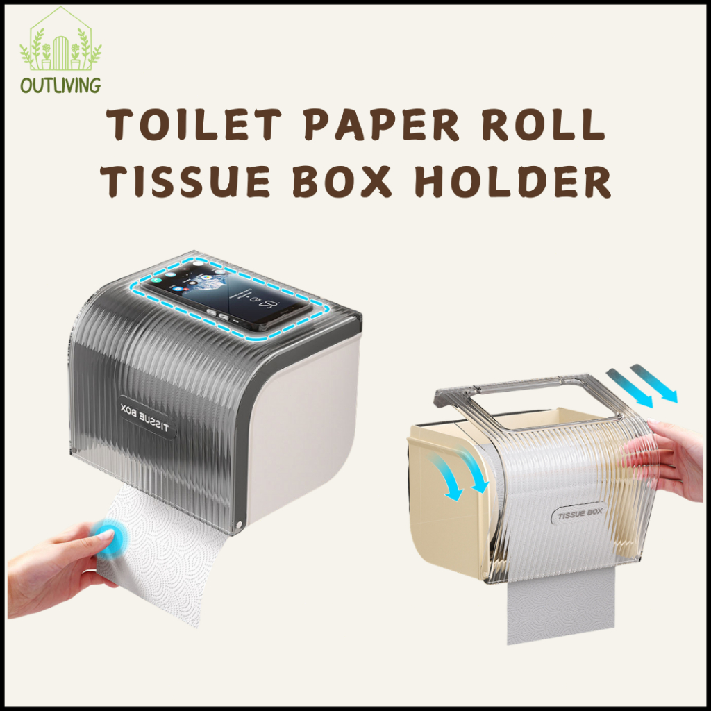Toilet Paper Roll Tissue Box Holder Tissue Paper Storage Shelf Wall ...