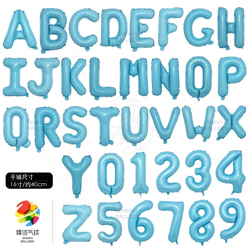 【Art Living】16inch Alphabet Letter Number Balloon Blue Color Baby ...