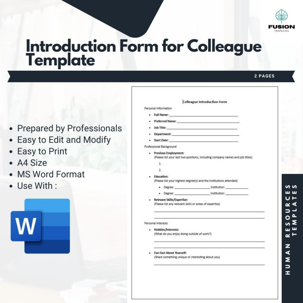 Introduction Form for Colleague Template | Shopee Malaysia