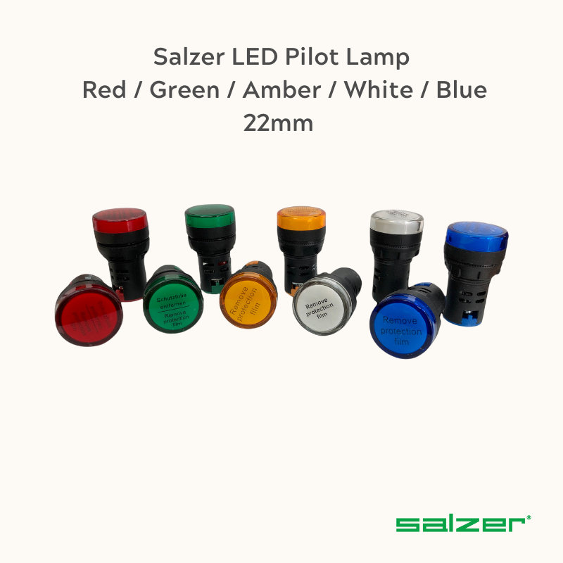 22mm Salzer LED Pilot Lamp Red / Green / Amber / White / Blue | Shopee ...