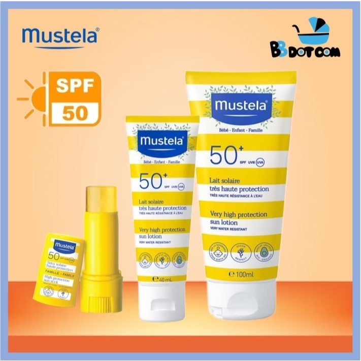 Mustela Very High Protective Sun Lotion SPF50+ 40ml/100ml l Sun Stick ...