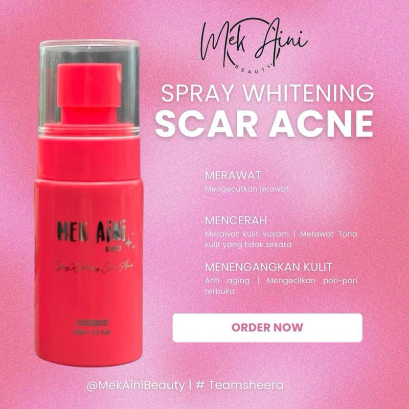 Spray Whitening Scare Acne Mek Aini | Shopee Malaysia