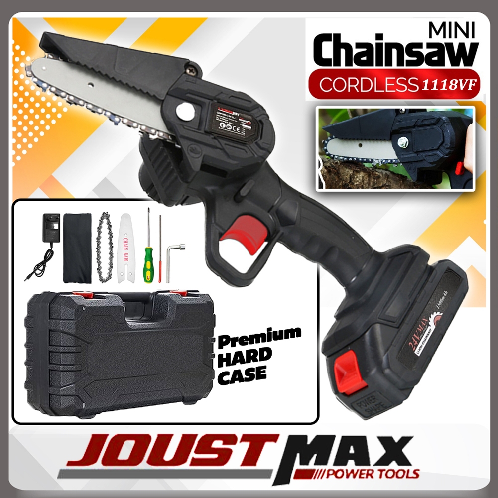 1118VF 4 Inch Cordless Mini Chainsaw Mesin Potong Kayu Pokok Gergaji ...