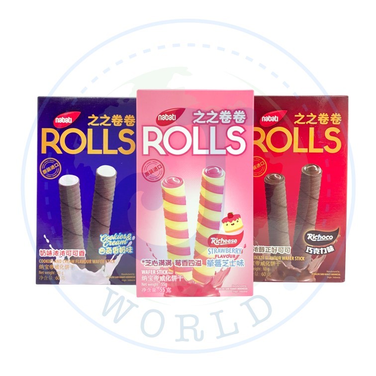 [1BOX] NABATI RICHOCO ROLLS (CHOCOLATE / STRAWBERRY / COOKIES&CREAM ...