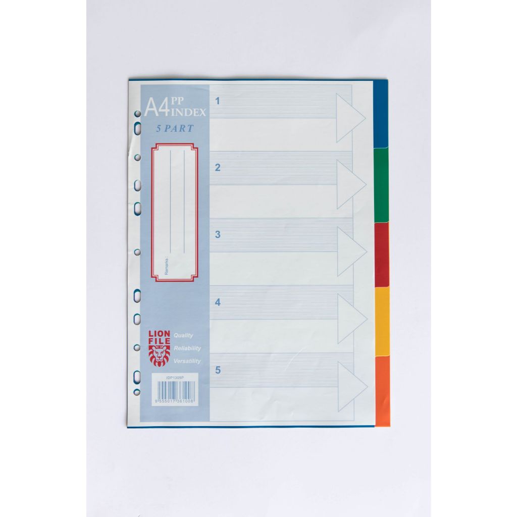 Lion A4 5 Colors PP Index Divider | Shopee Malaysia