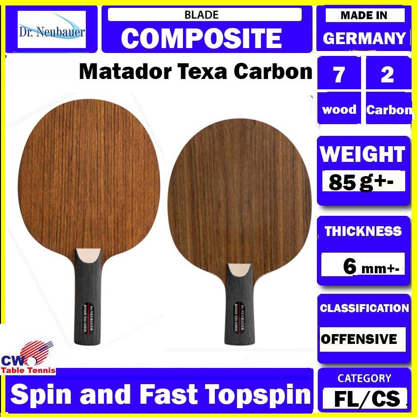 Dr.Neubauer Matador Texa Carbon 7+2ply table tennis blade bat paddle ...