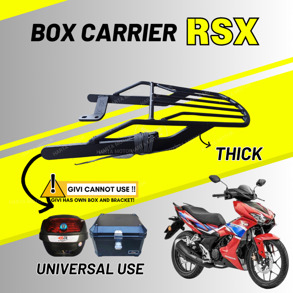 HONDA RSX150 RSX REAR BOX MONORACK BOX CARRIER KAKI HEAVY DUTY PVC KOTAK BESI BELAKANG AIRBLADE ...