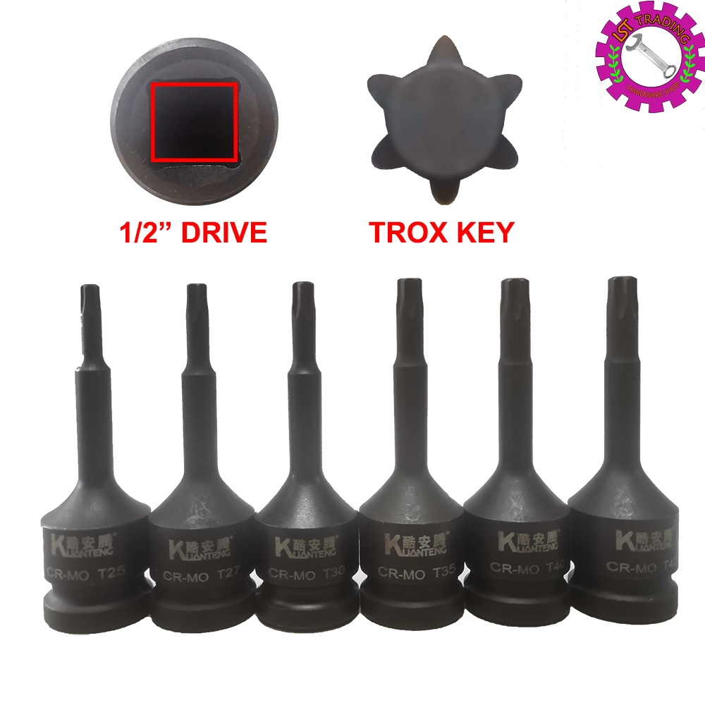 1/2" DR BOX TROX SOCKET BLACK HARDENED / BOX SOCKET TROX KEY / STAR BOX ...